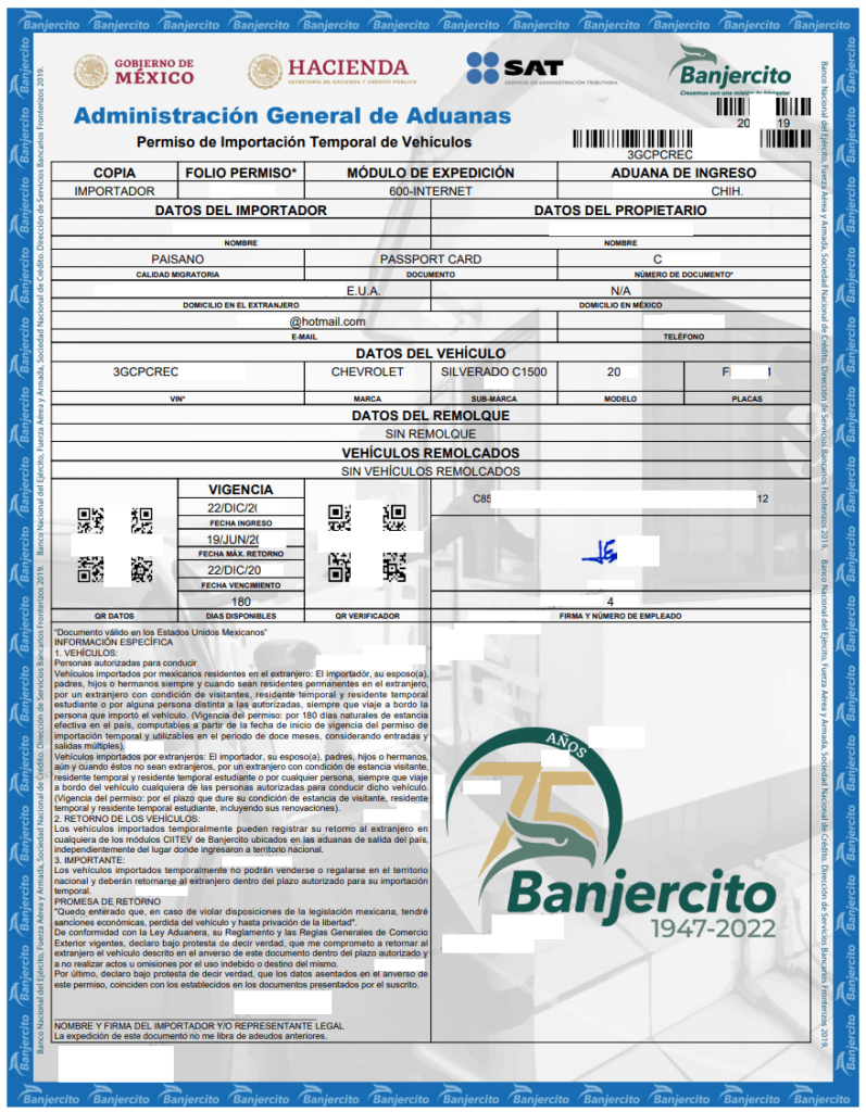 Temporary Vehicle Import Permit Example - Bestmex Blog Temporary Vehicle Import Permit Example - Bestmex Blog